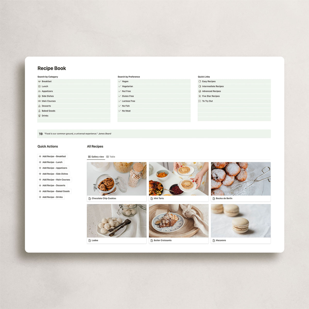 Notion Recipe Template – Ruben Stom Design